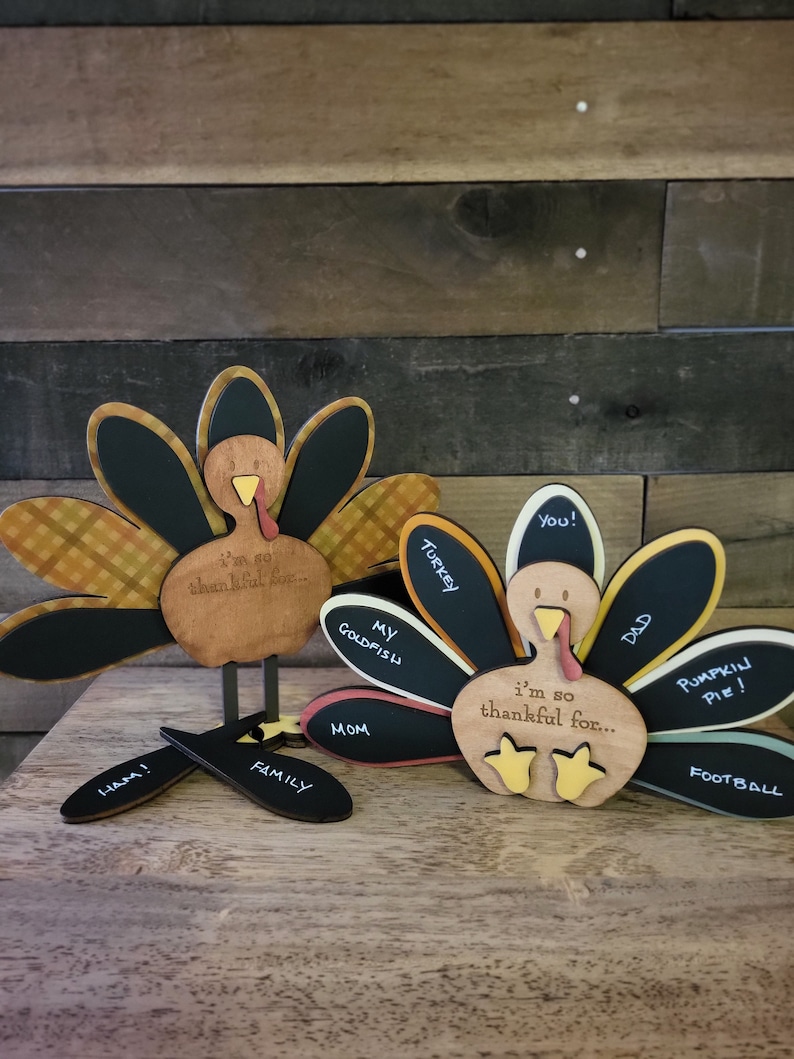 Thankful Turkey Feathers Interactive SVG File Glowforge - Etsy