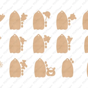 Halloween Ghost Tags SVG File, Halloween SVG File, Glowforge Download ...