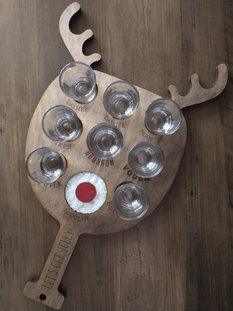 Reindeer Shot Board SVG, Tequila Flight Board, Laser Cut File (digital ...