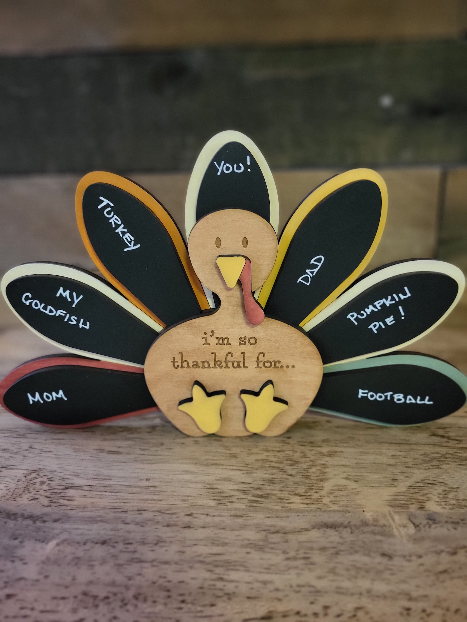 Thankful Turkey Feathers Interactive SVG File Glowforge - Etsy