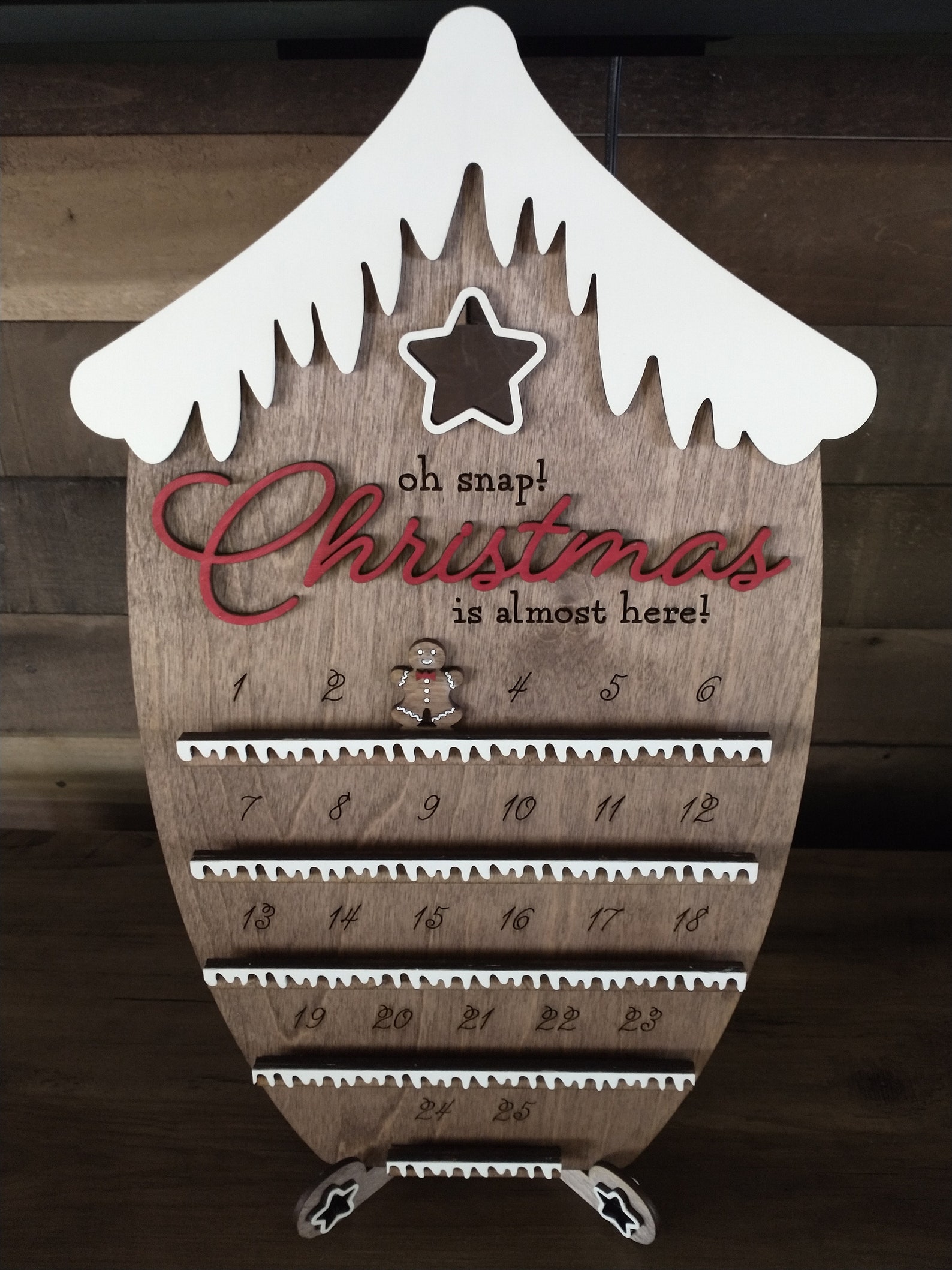 Christmas Countdown Calendar Advent Calendar Gingerbread Man - Etsy