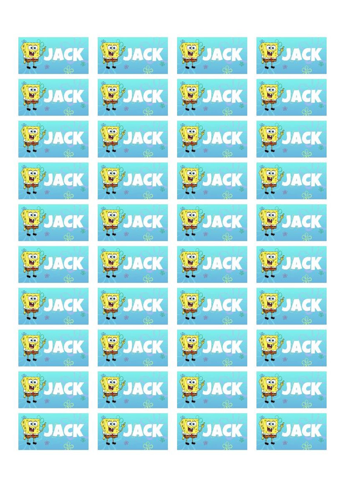 Spongebob Squarepants mega sticker pack. Name labels x 40 | Etsy
