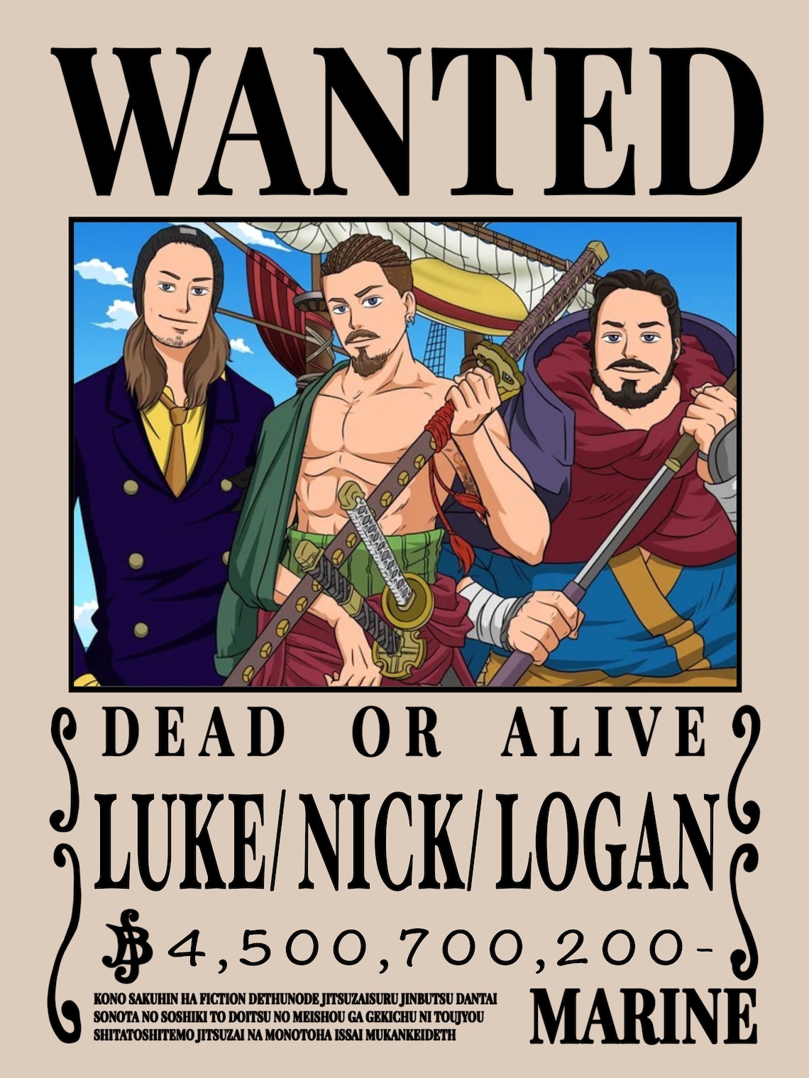 Custom Anime Wanted Poster: Couple, Friends, Family Gift (digital) - Etsy