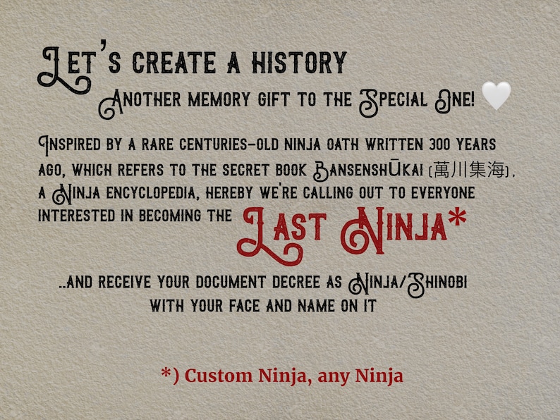 Fully Custom Ninja Custom Anime Secret Document of Shinobi - Etsy