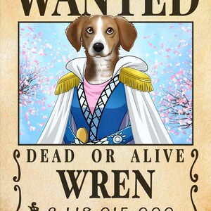 Anime Pet Wanted Poster: Custom Pirate or Marine Portrait (digital) - Etsy