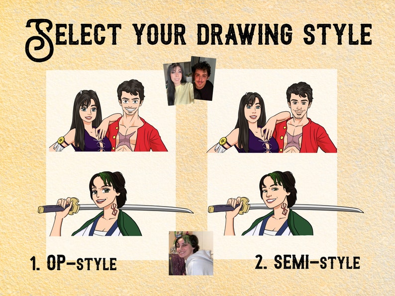 Custom Anime Wanted Poster: Pirate Couple Portrait, Personalized Item ...