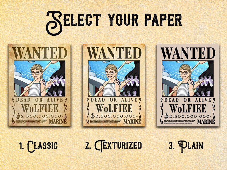 Custom Anime Wanted Poster, Portrait With Bounty, Pirate Poster ...