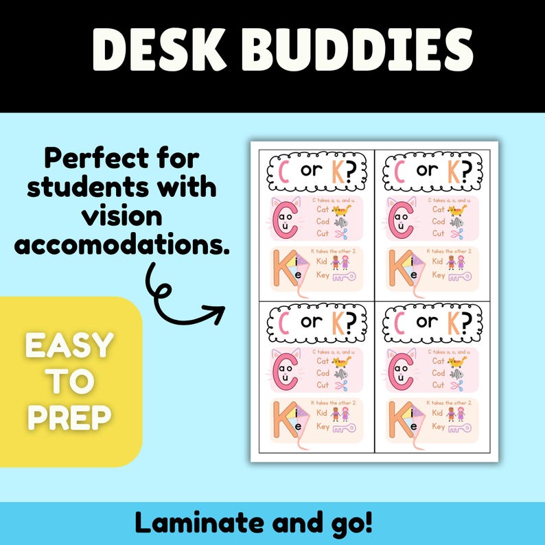 C or K Spelling Rule Anchor Chart Cat Kite Rule Phonics Poster Digital ...