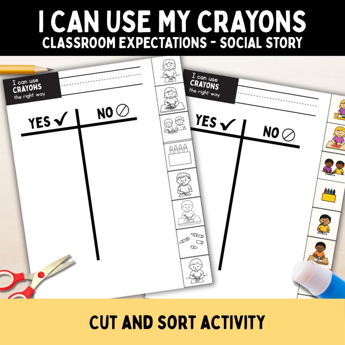 Crayon Rules Social Story & Anchor Chart: Classroom Visuals (digital ...