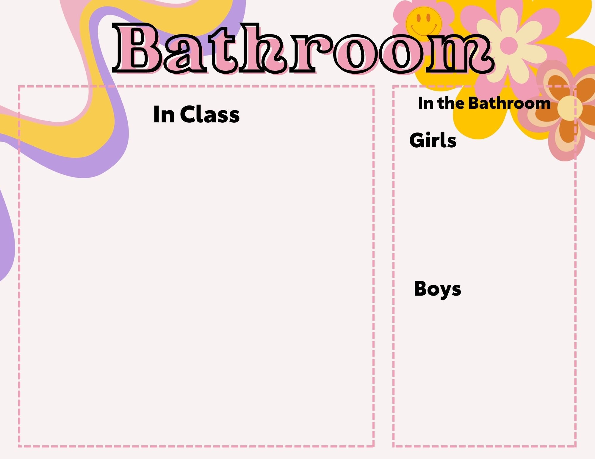 Who is in the Bathroom Chart Classroom Organization Elementary Teacher ...