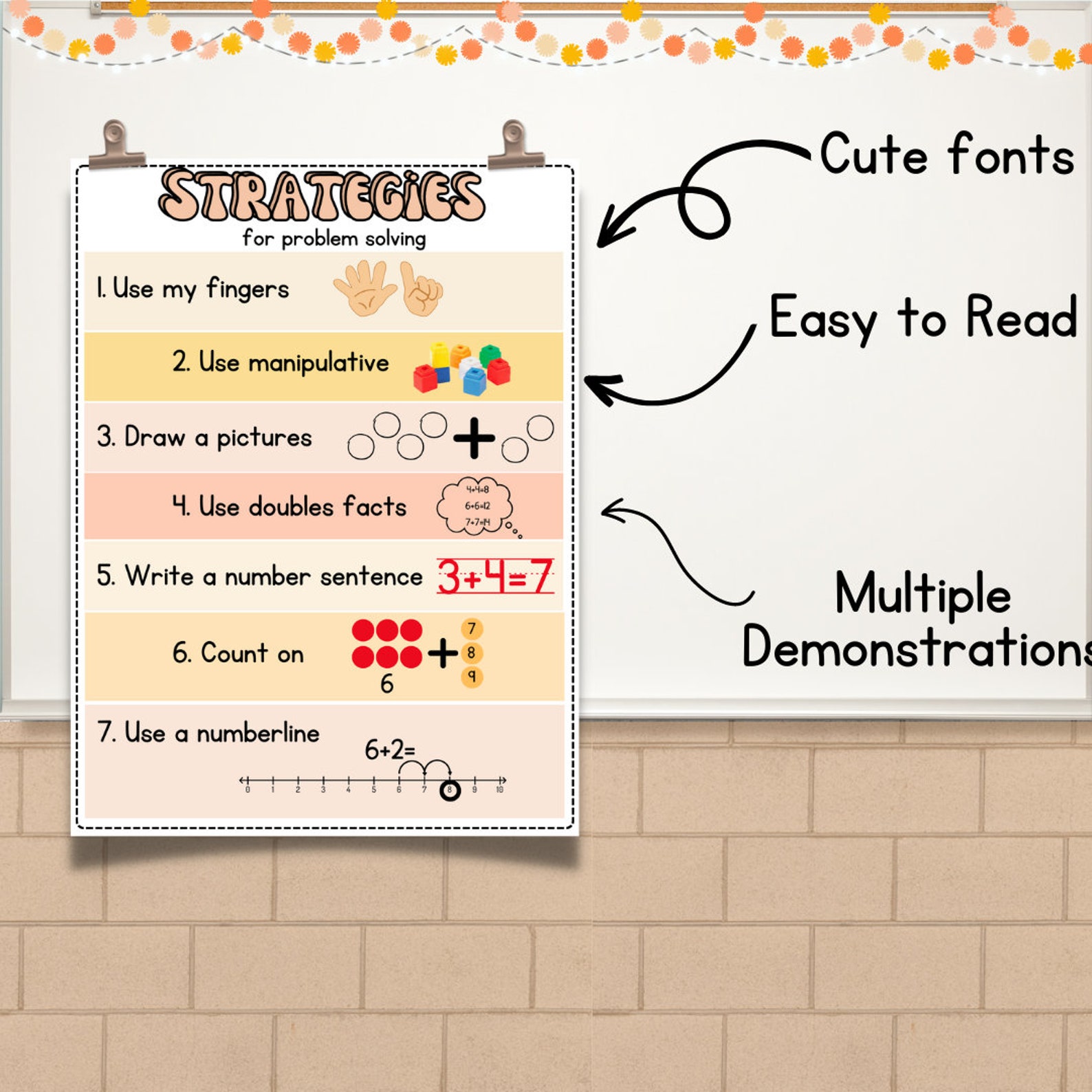 Math Strategies Anchor Chart Easy Print Digital Download Adding Groovy ...