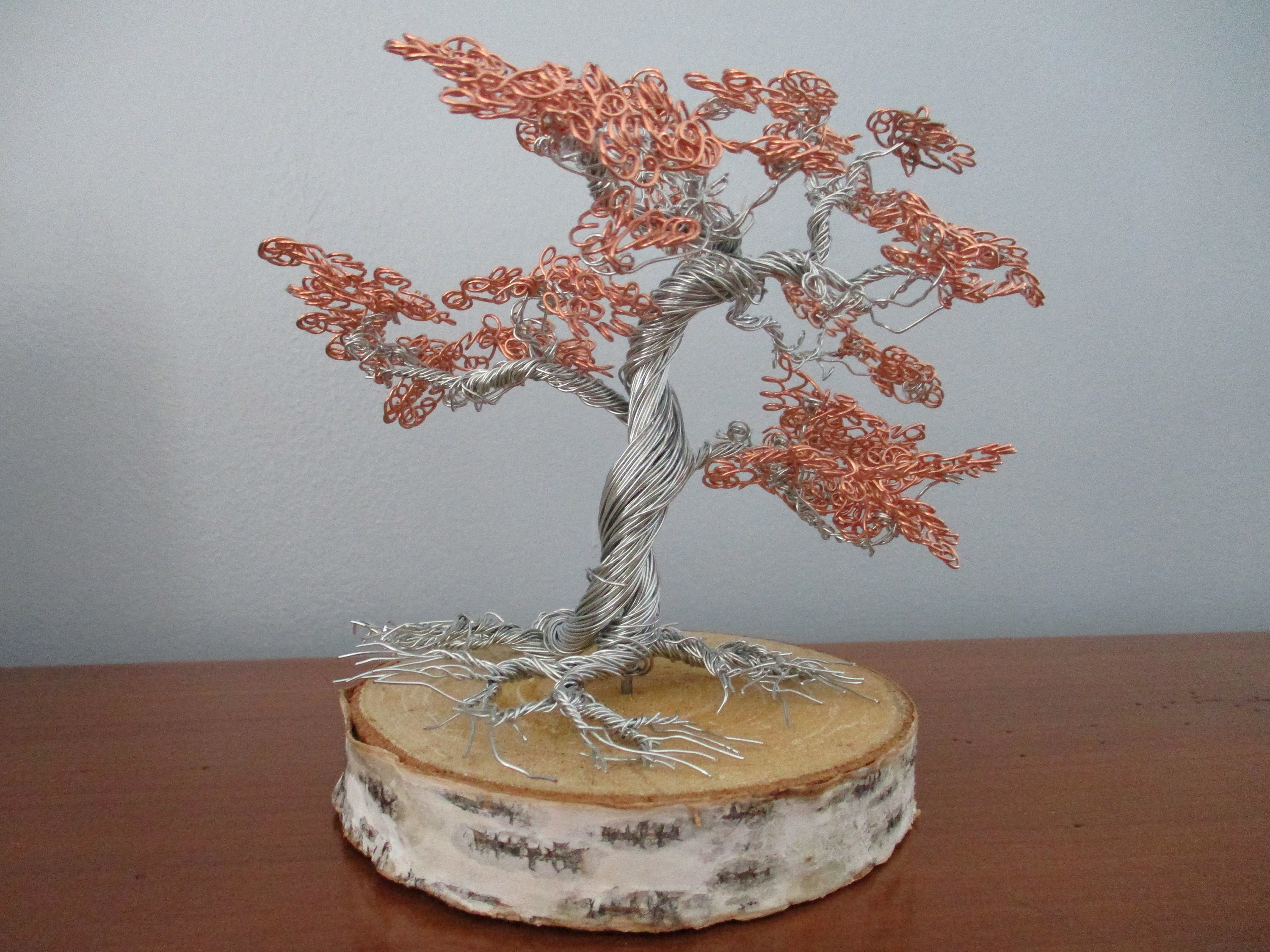 Silver Metal Bonsai, Natural Wood - Etsy