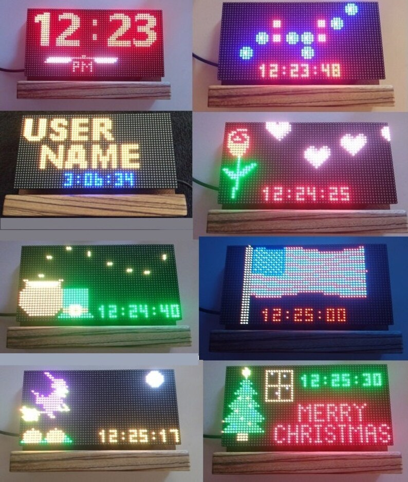 LED Matrix Clock - Etsy