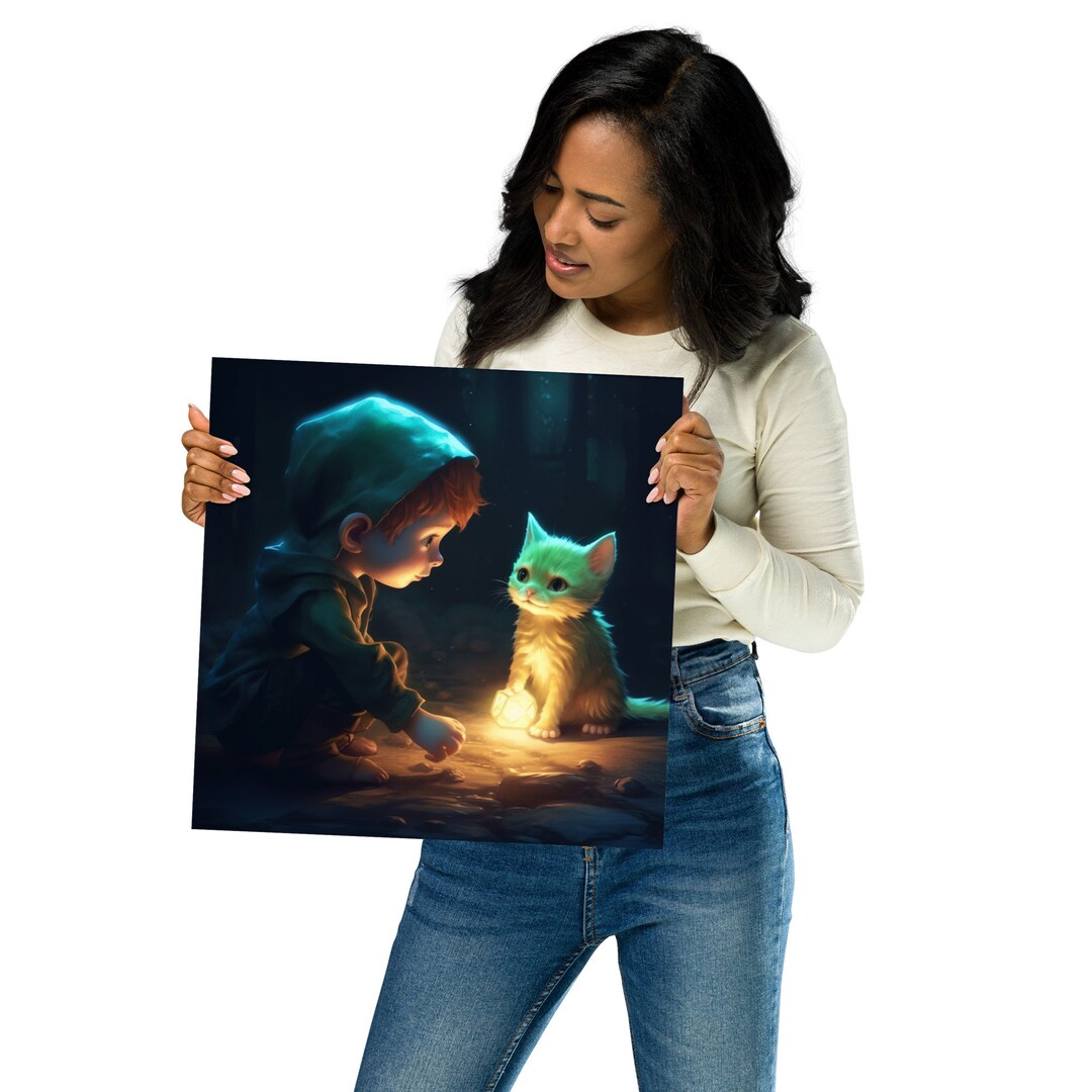 Playful Magic Kitty Blacklight Poster - Etsy