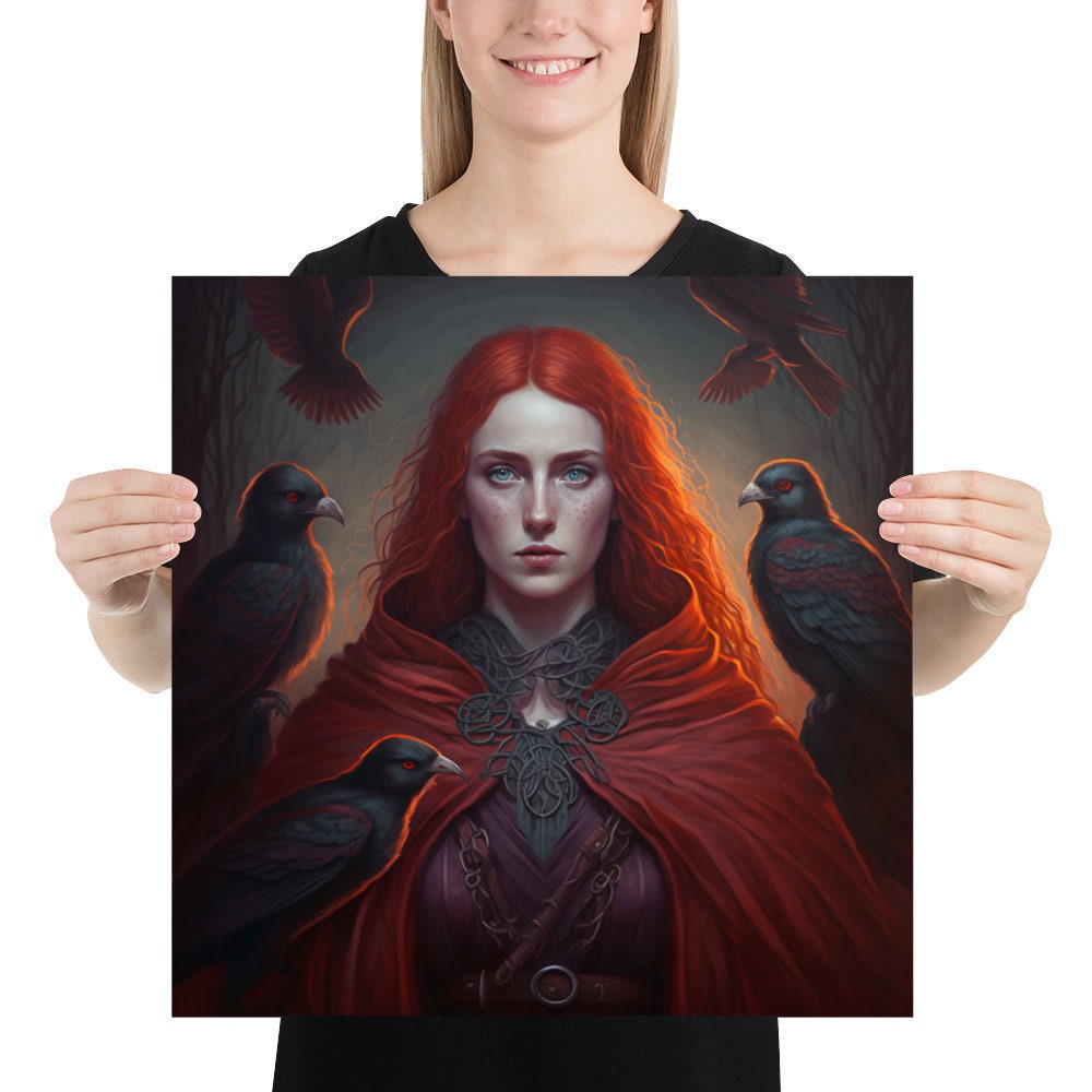 The Red Lady Morrigan Altar Poster - Etsy