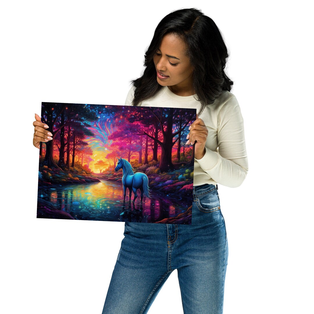 Glowing Unicorn Blacklight Poster - Etsy