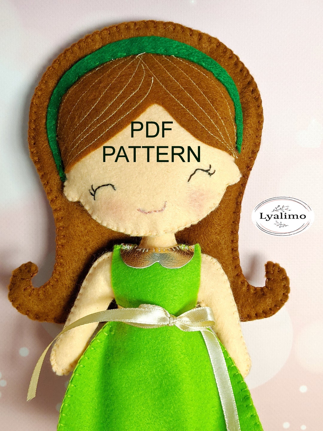 PDF Pattern Felt Doll,pdf Pattern,doll Pattern, Sewing Felt Doll PDF ...