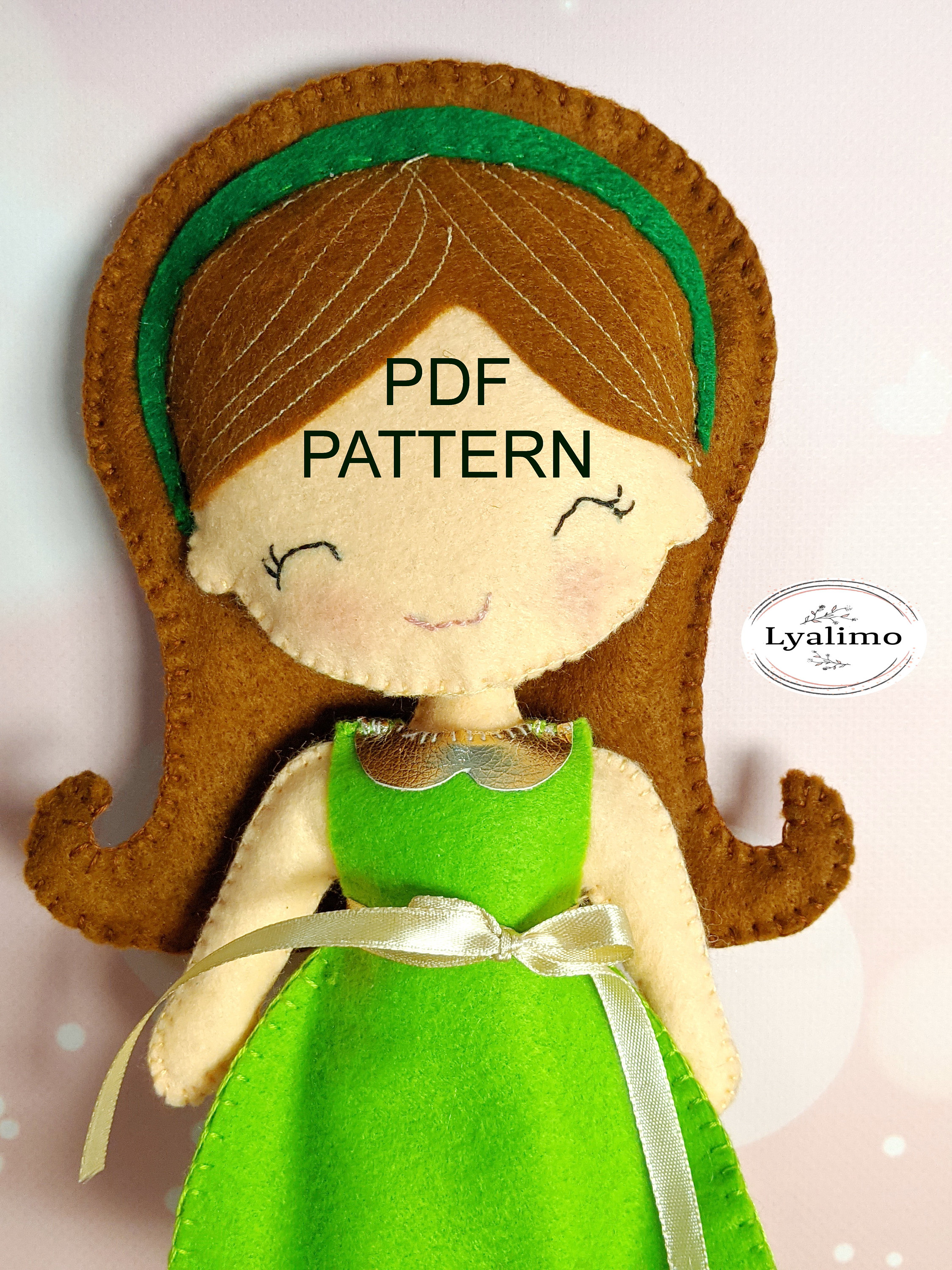 PDF Pattern Felt Doll,pdf Pattern,doll Pattern, Sewing Felt Doll PDF ...