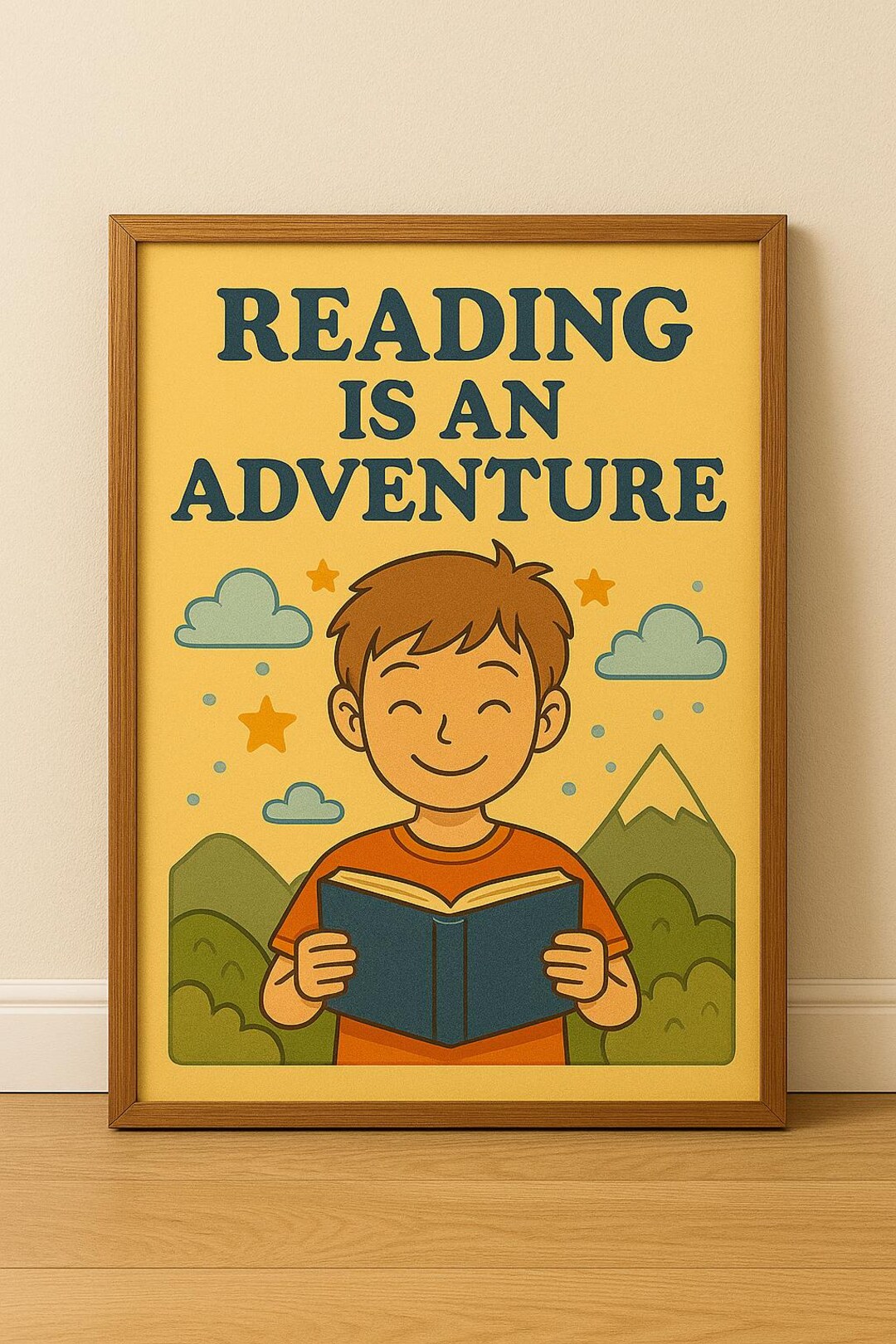Reading is an Adventure - Poster for Boys | Children's Wall Art - Etsy