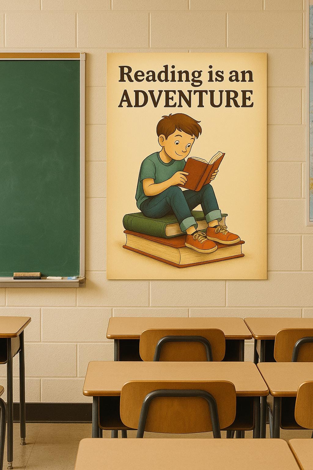 Reading is an Adventure - Poster for Boys | Children's Wall Art - Etsy