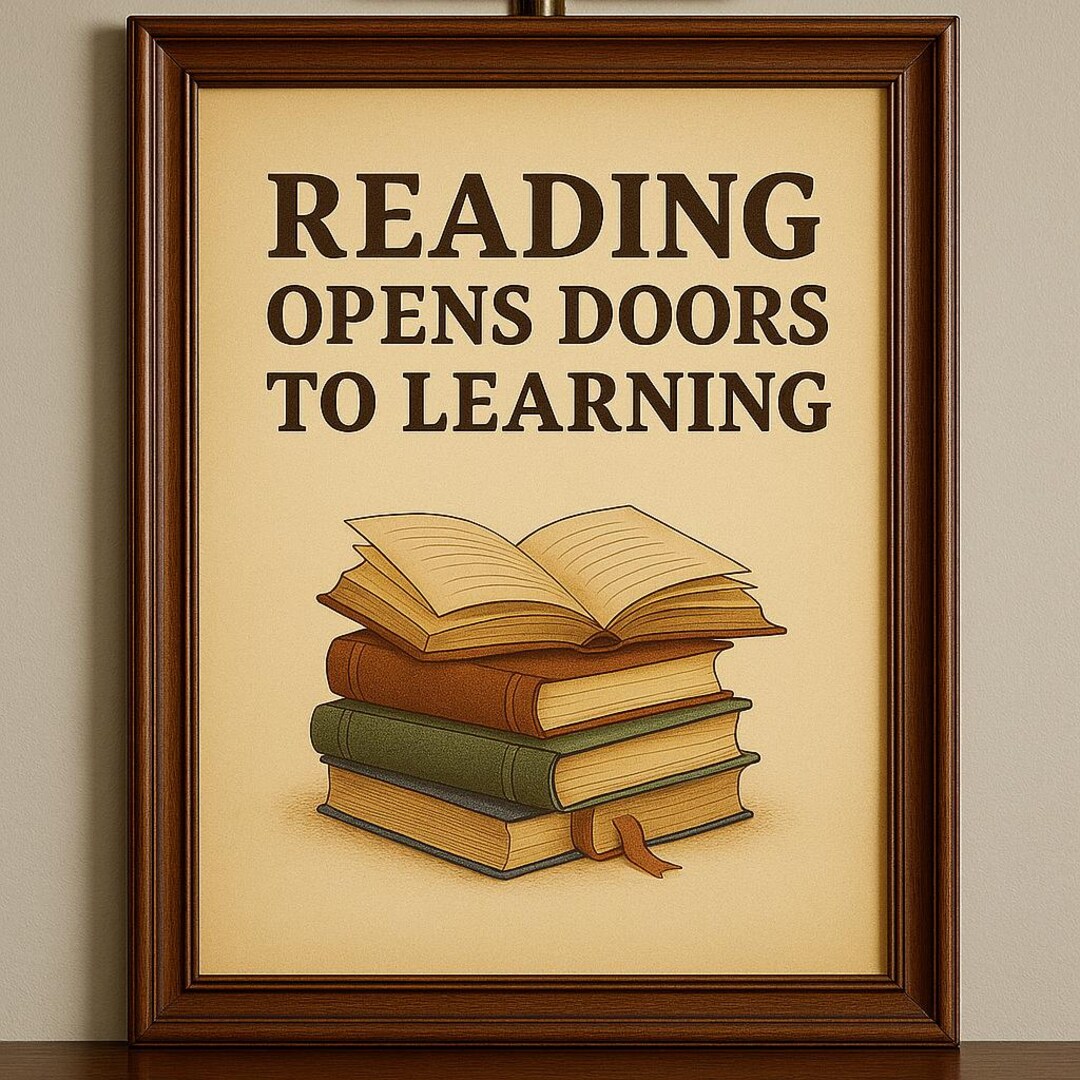 Reading Opens Doors to Learning – Inspirational Vintage Book Poster - Etsy