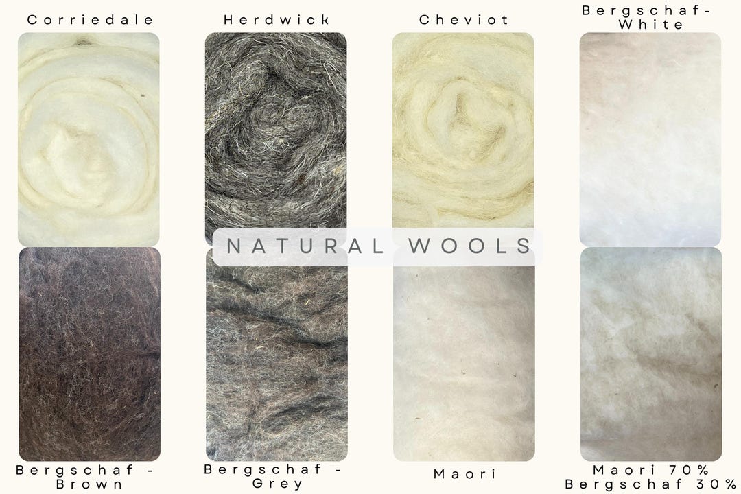 Natural Wool Roving for Needle Felting. Carded Slivers Corriedale ...