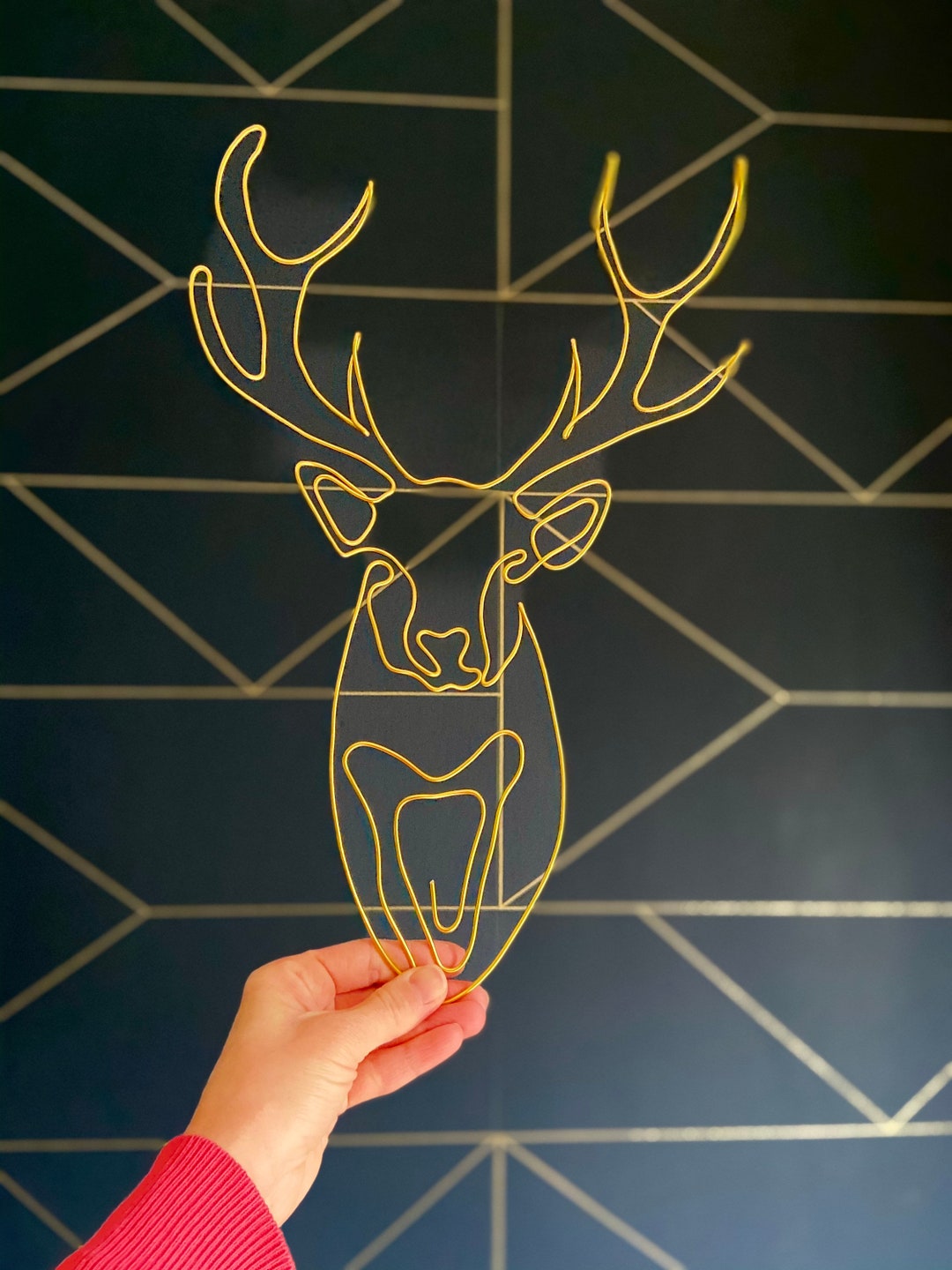 Wire Art Stag Head | Wire Stag | Wire Art Home Decor | Wire ...