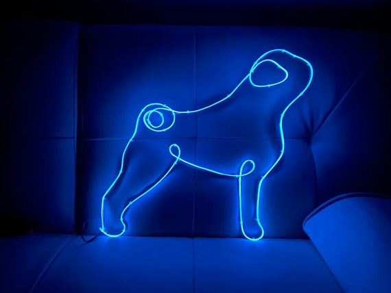 Pug Wire Neon Sign Medium Pug Wire Art Pug Lovers Gifts | Etsy