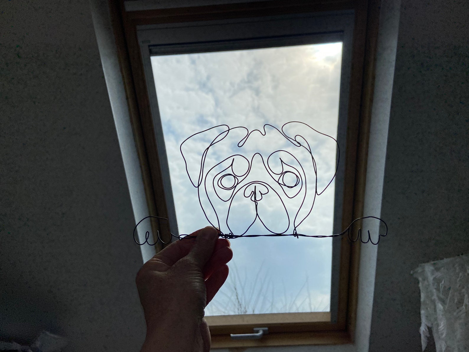 Peek-a-boo Pug Wire Art | Wire Pug Door Topper | Pug Lovers Gift | Pug ...
