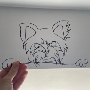 Peek-a-boo Yorkie Wire Art | Wire Yorkie Door Topper | Yorkie Lovers ...