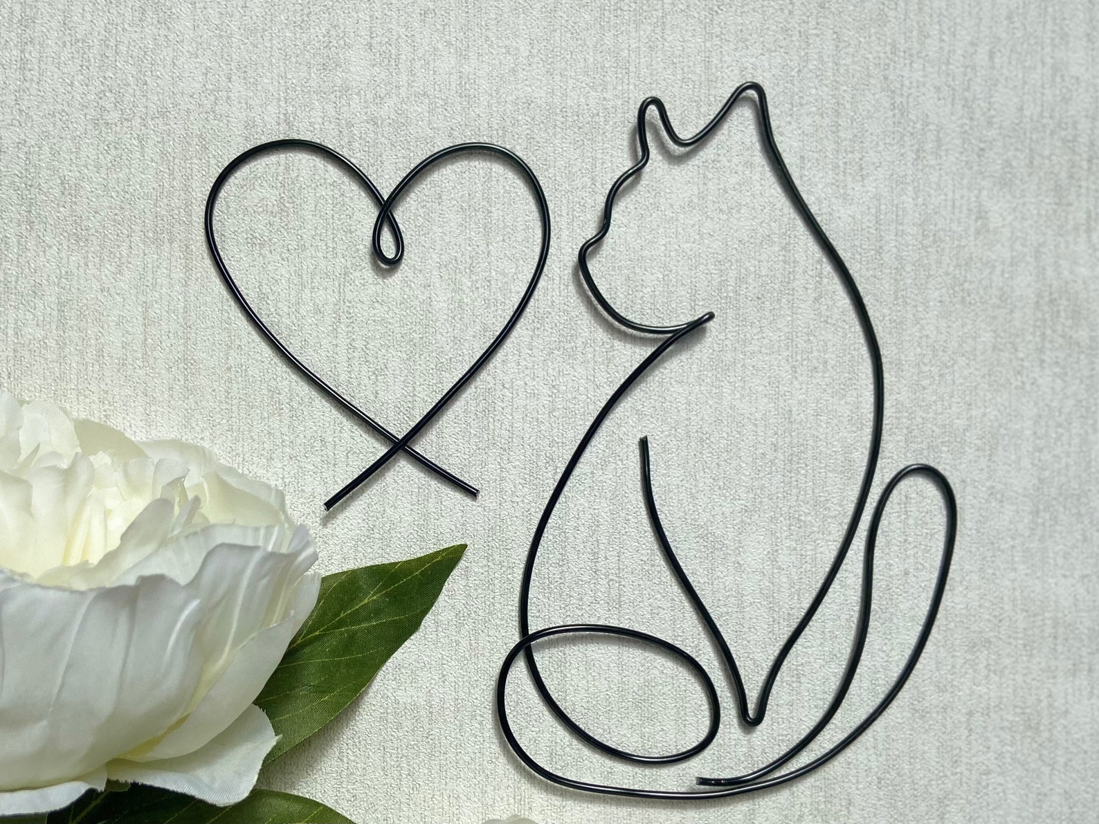 Wire Cat Wire Cat Wall Decor Wire Art Cat Cat Lovers Gifts | Etsy