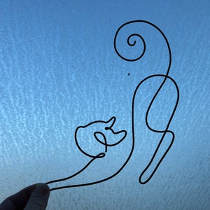 Wire Cat | Stretching Cat | Wire Cat Wall Decor | Wire Art Cat | Cat ...