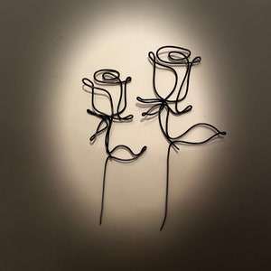 Personalised Wire Rose | Handmade Metal Flower, Cake Topper - Etsy