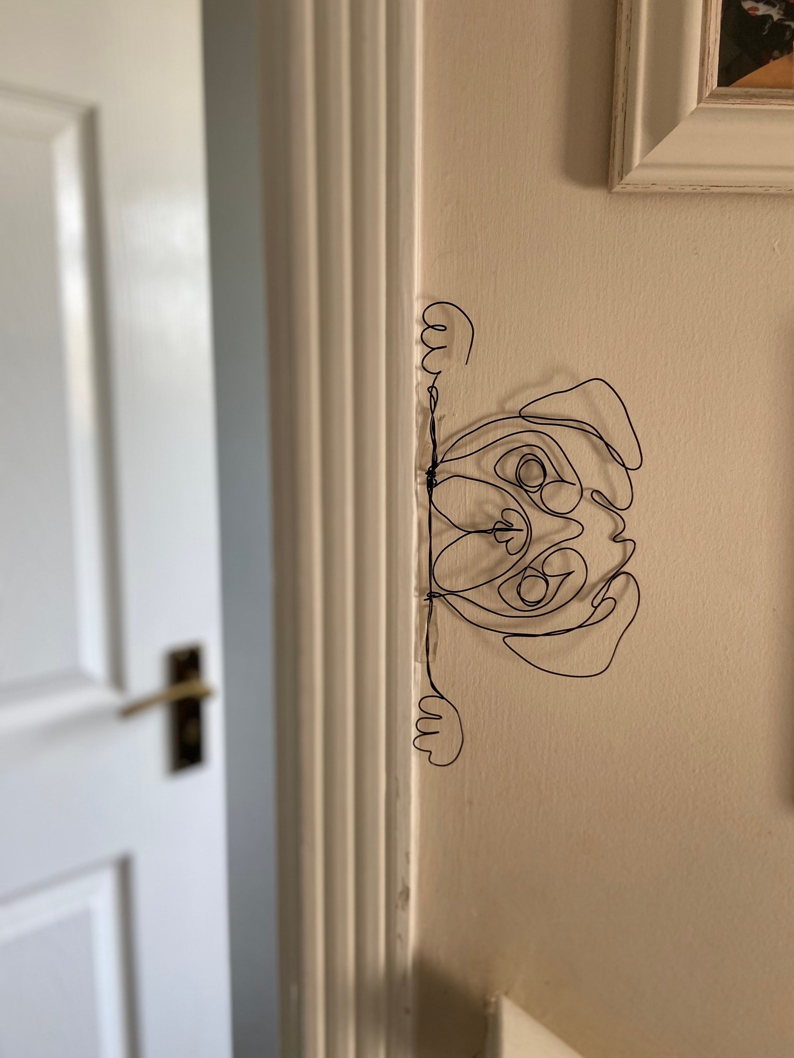 Peek-a-boo Pug Wire Art | Wire Pug Door Topper | Pug Lovers Gift | Pug ...
