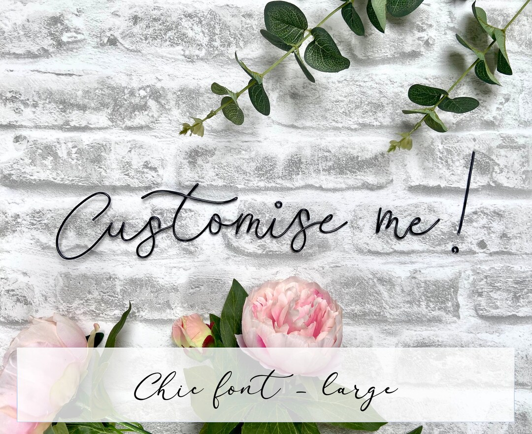 Custom Wire Words LARGE - Chic Font, Wire Phrases, Wire Sign, Wire ...