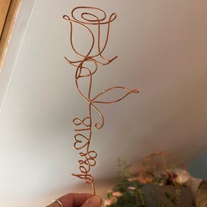 Wire Rose | Wire Flower | Wire Love Gifts | Personalised Rose | Wire ...