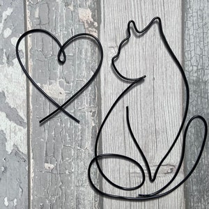 Wire Cat | Wire Cat Wall Decor | Wire Art Cat | Cat Lovers Gifts | Wire ...