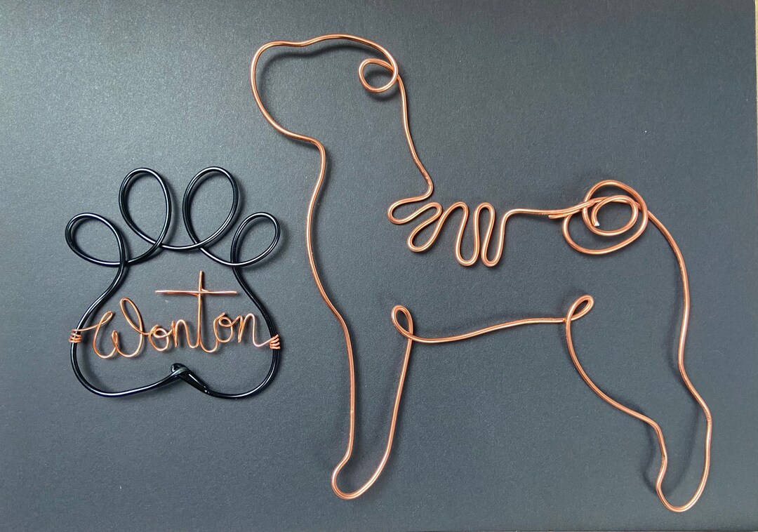 Wire Shar-pei (small) | Wire Sign for Pei Lovers (small) | Shar-pei ...