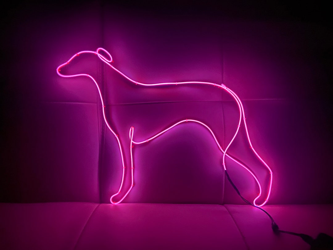 Whippet Neon Sign – Handmade Wire Dog Art, Battery Operated - Etsy
