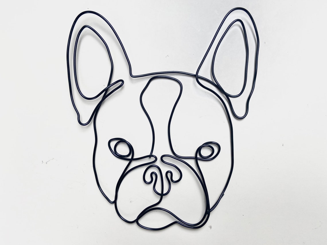 Wire French Bulldog Portrait Wire Frenchie Franchie Lovers | Etsy