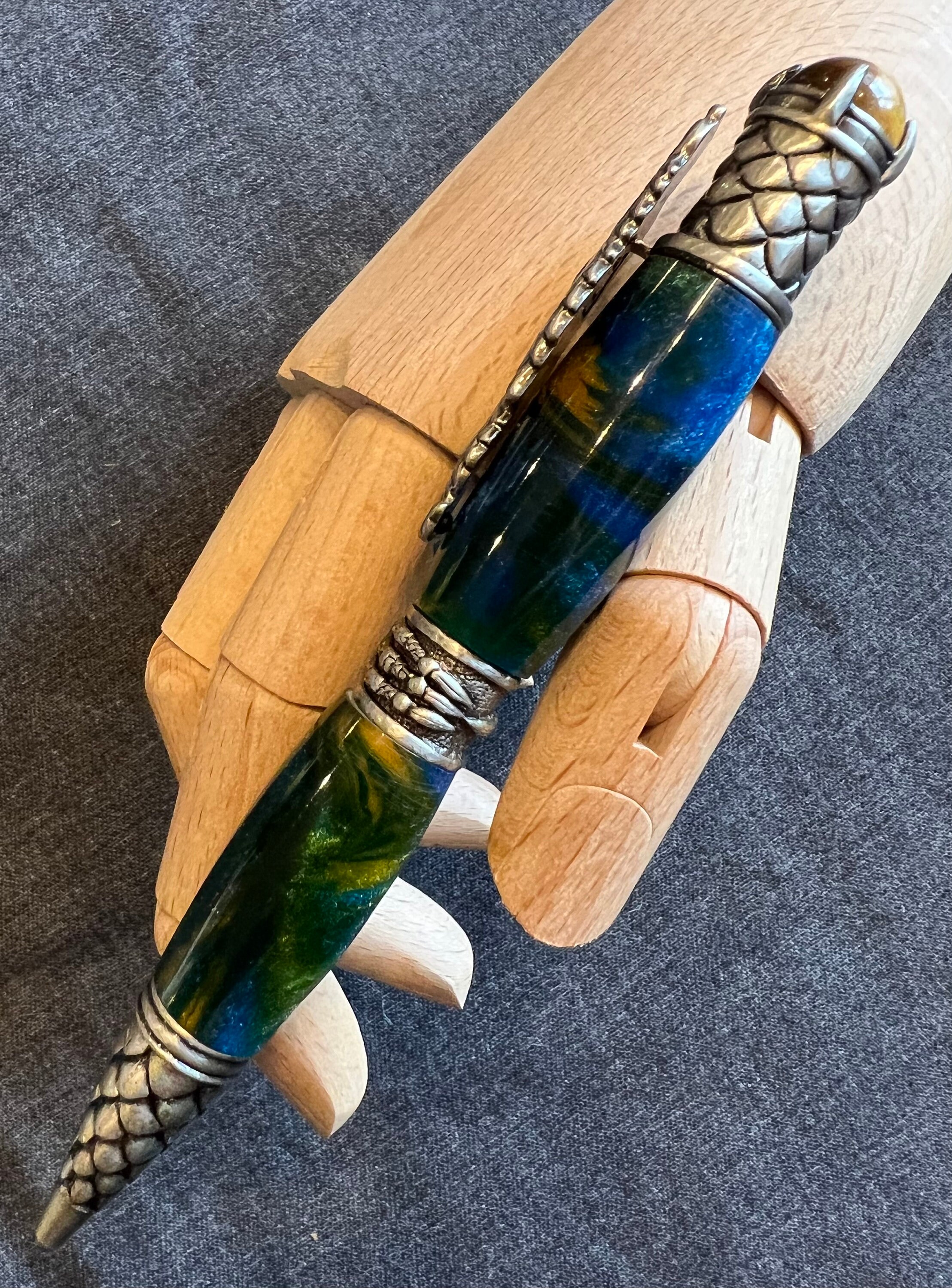 Beautiful Handcrafted Dragon Themed Ballpoint Twist Pen With Blue/gold ...