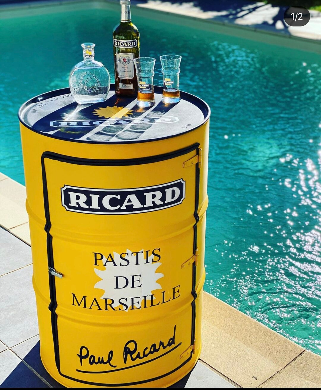 Baril Ricard 220 Litres Peint à la main - Etsy France