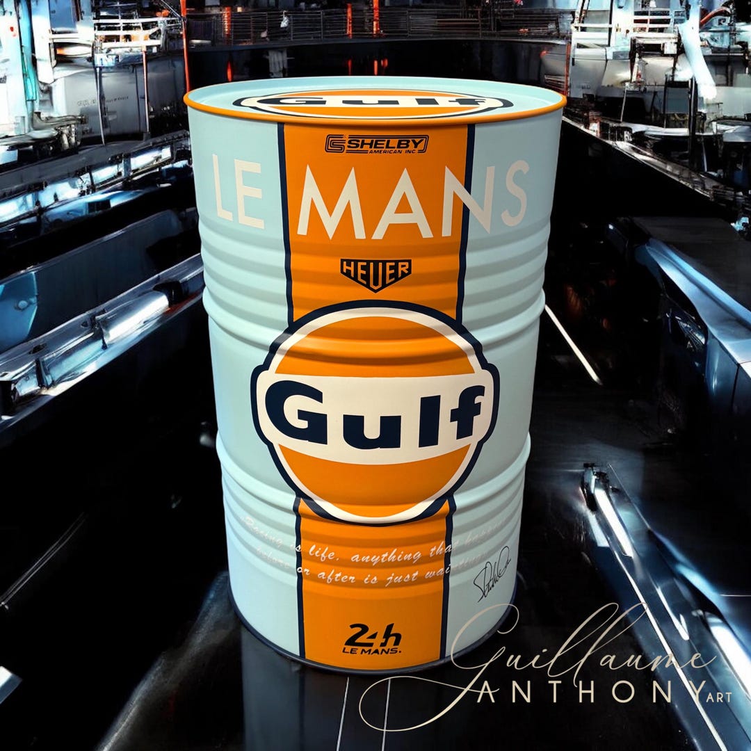 Decorative Barrel 220L – Gulf X Le Mans 24h Tribute – Steve Mcqueen ...