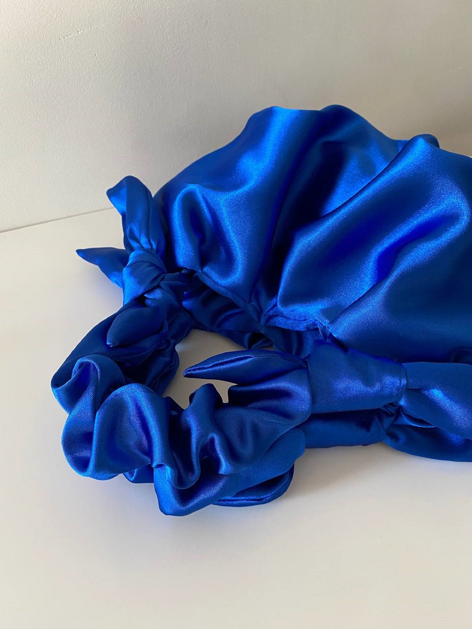 Satin Small Bag With Knots Handmade Blue Woman Bag furoshiki Knot Bag ...