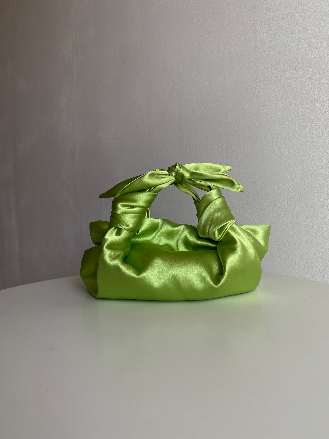 Small Satin Bag With Knots | Designer Woman Bag |furoshiki Knot Bag ...