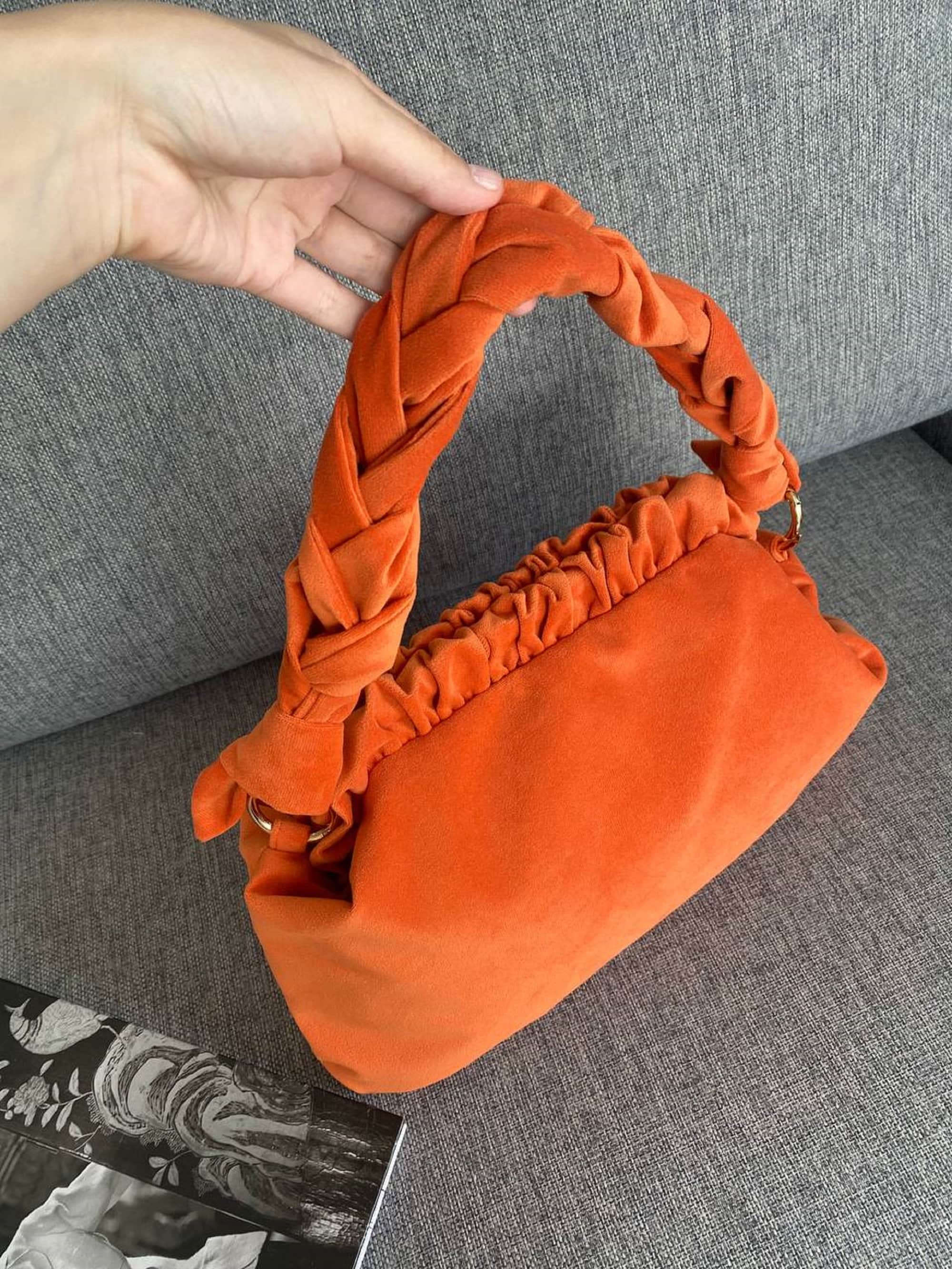 Orange Velvet Handmade Clutch Bag Beautiful Evening Clutch 16 Colors 2 ...