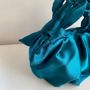 Small Satin Ocean Bag | Handmade Furoshiki Bag | Wedding Guest Bag ...
