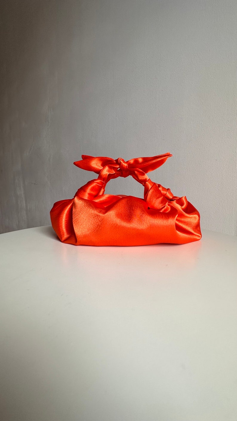 Small Satin Bag With Knots Stylish Satin Purse Furoshiki Knot Bag ...