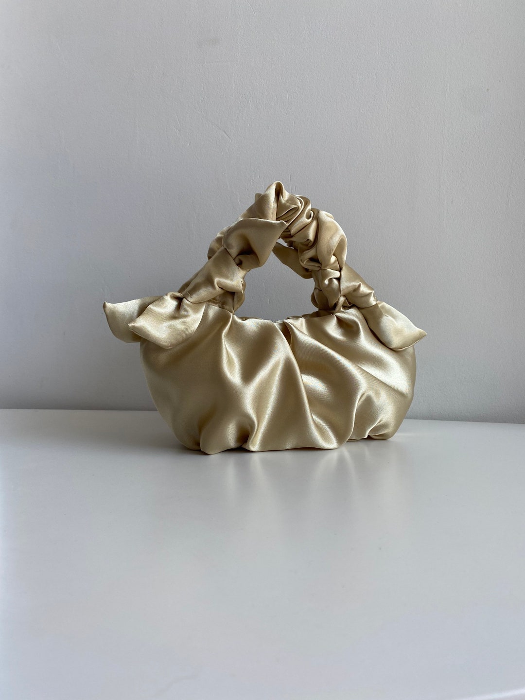 Champagne Satin Small Evening Bag | Bag for Event| Wedding Purse |party ...