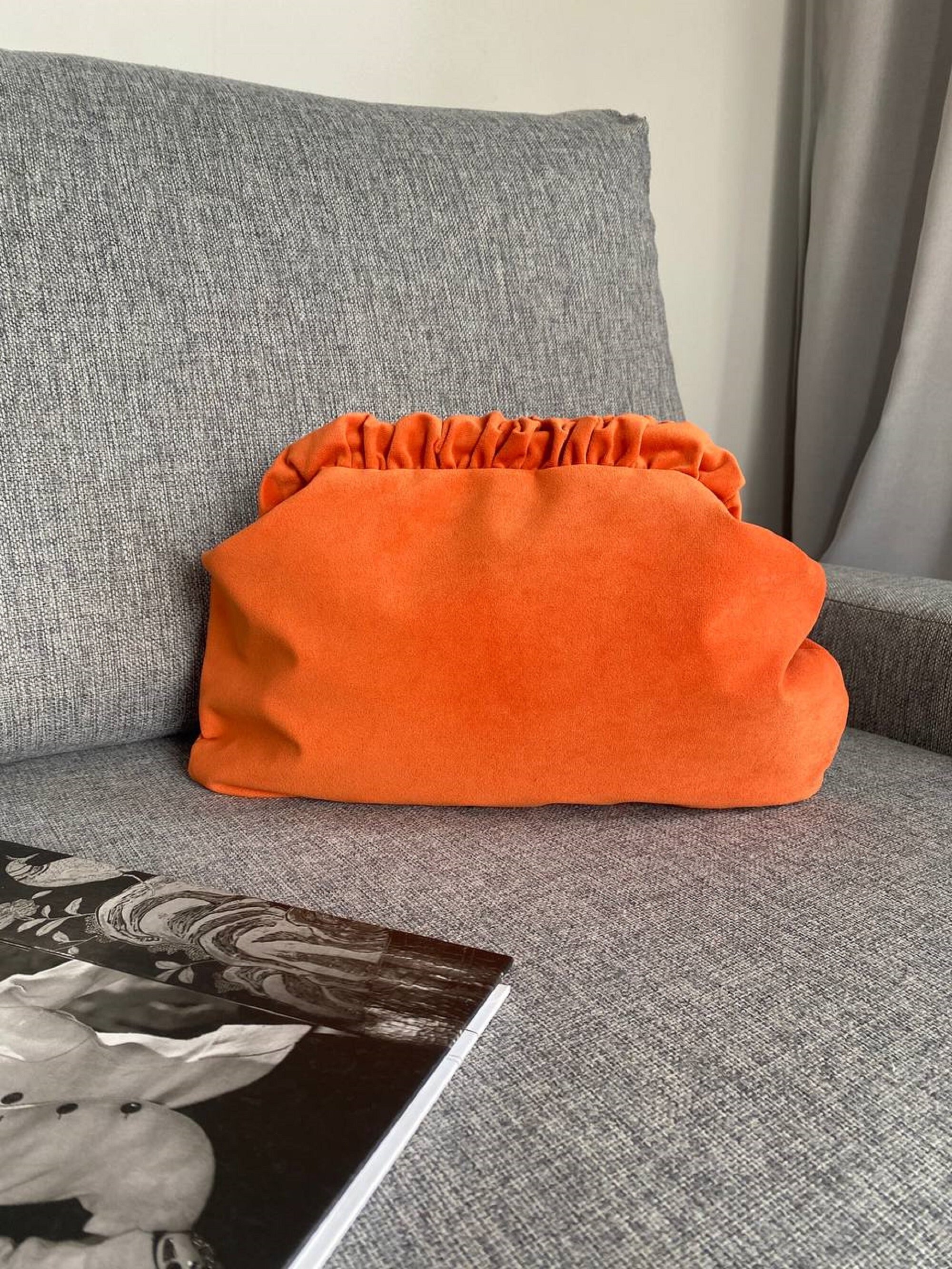 Orange Velvet Handmade Clutch Bag | Beautiful Evening Clutch | 2 Sizes ...